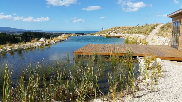 Swimmable Large Pond with Views over Tasman Bay